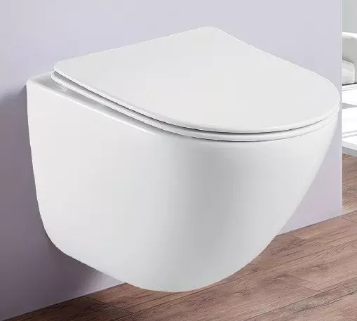 Подвесной унитаз безободковый «Esbano» Lotus белый с сиденьем дюропласт ...