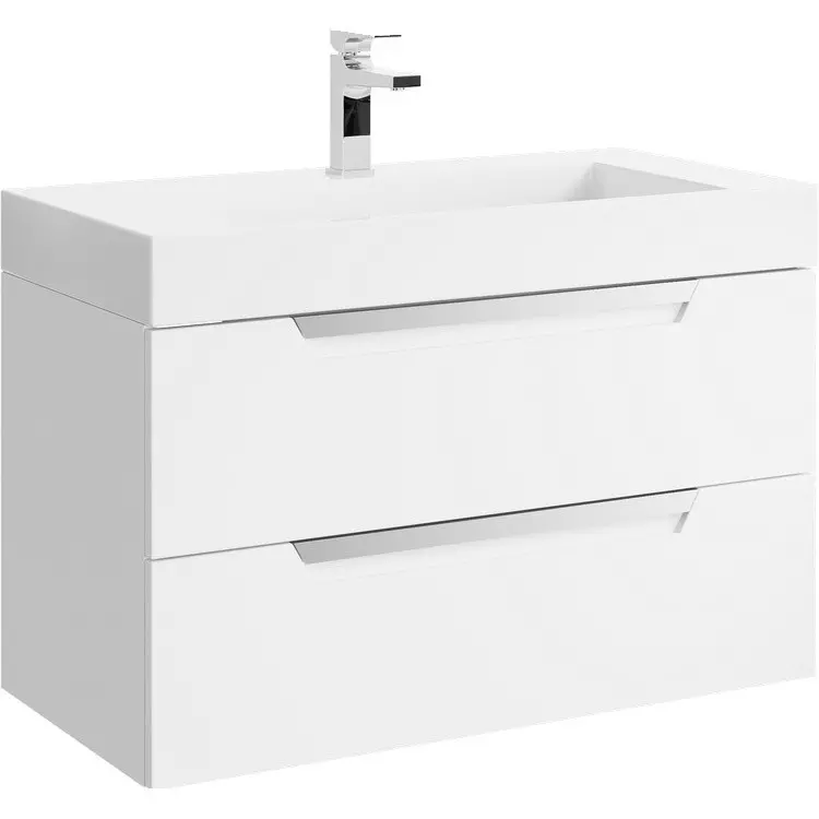 Тумба с раковиной «Aqwella» Cube 90 (Toledo 90) подвесная белая Москва купить с доставкой на дом