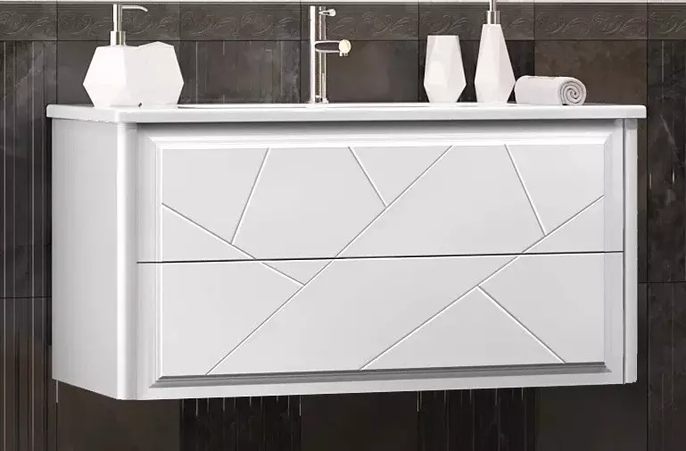 Тумба с раковиной «Opadiris» Луиджи 100-2 (Euphoria 100) подвесная белый матовый купить с ...