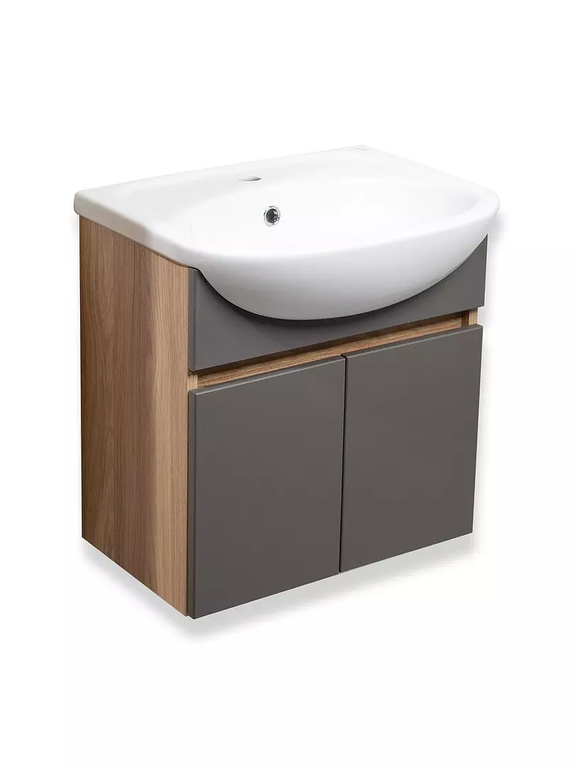 Тумба с раковиной «Runo» Лада 50 (Уют 50) подвесная графит купить в ...