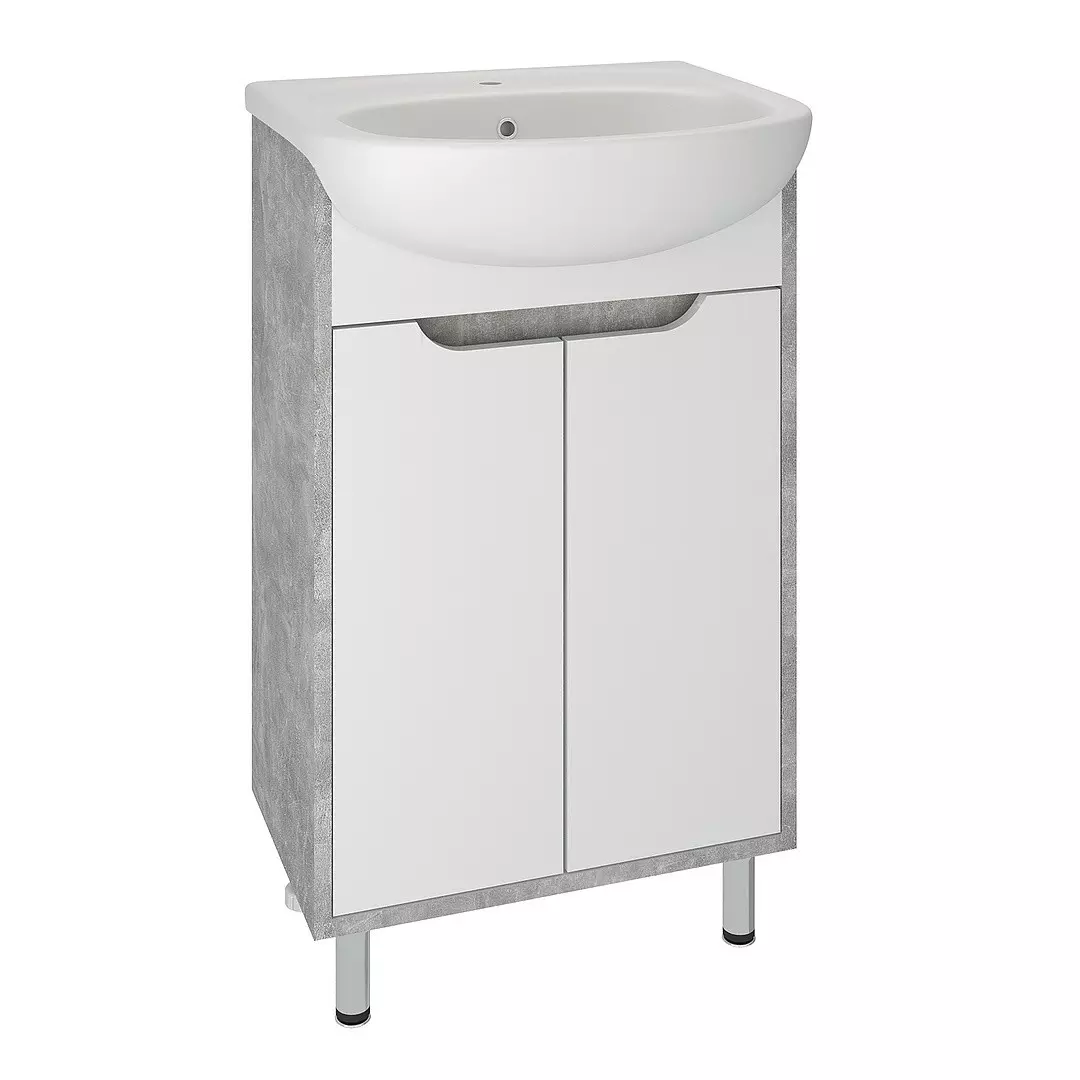 Тумба с раковиной «Runo» Эко 50 (Уют 50) серый бетон купить в интернет ...